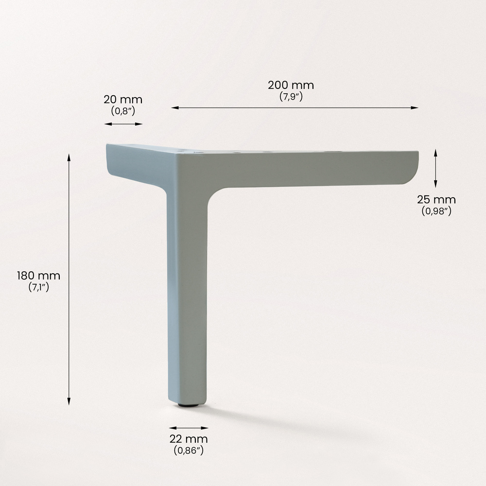 Ture 180 Graphite Green - Furniture leg in steel