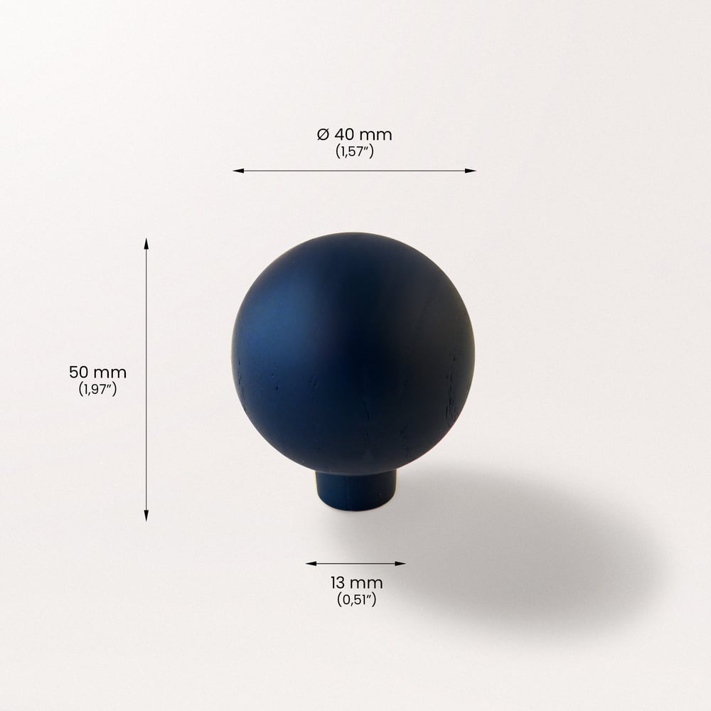 Bill 40Ø True Blue - Knob in ash wood