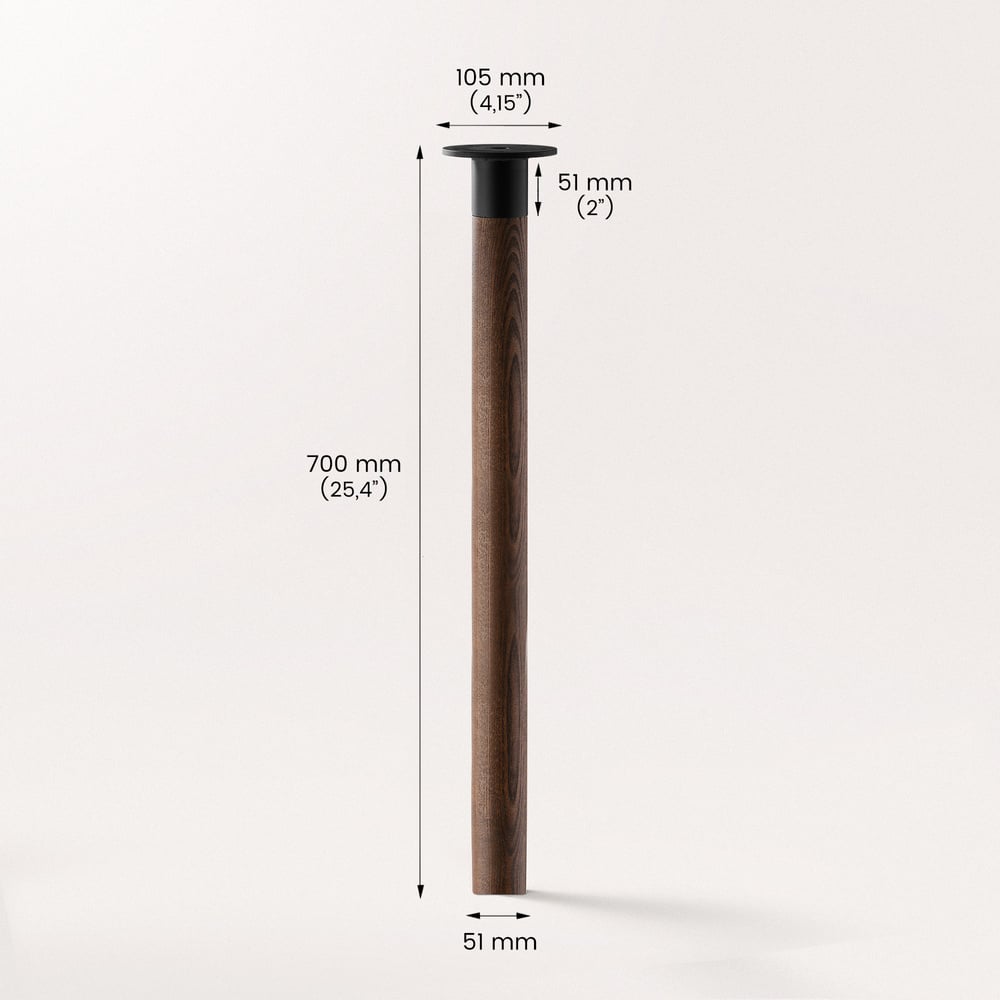Hedda 700 Walnut finish - Table leg in ash wood
