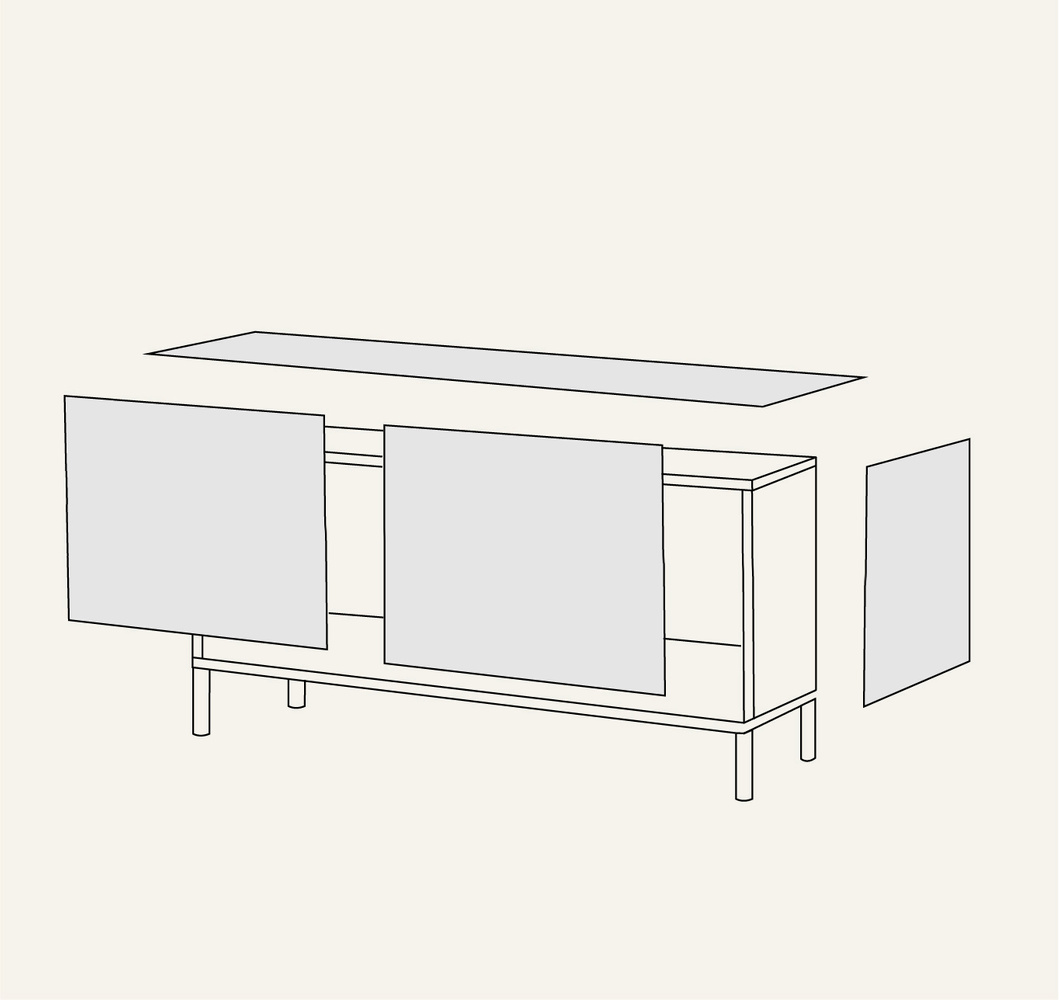 Bestå front - Walnut veneer