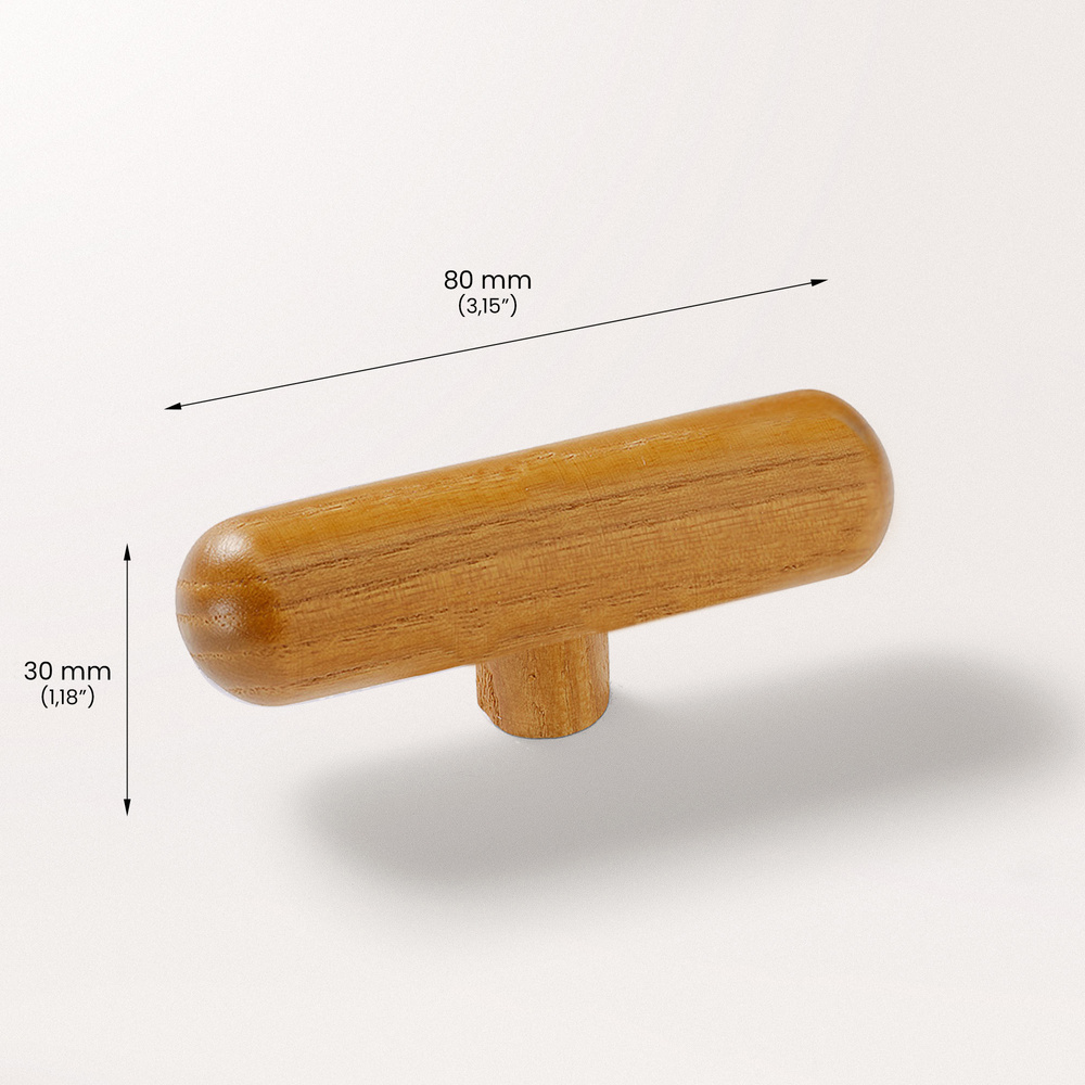 Frank 80 Teak finish - Knob in ash wood