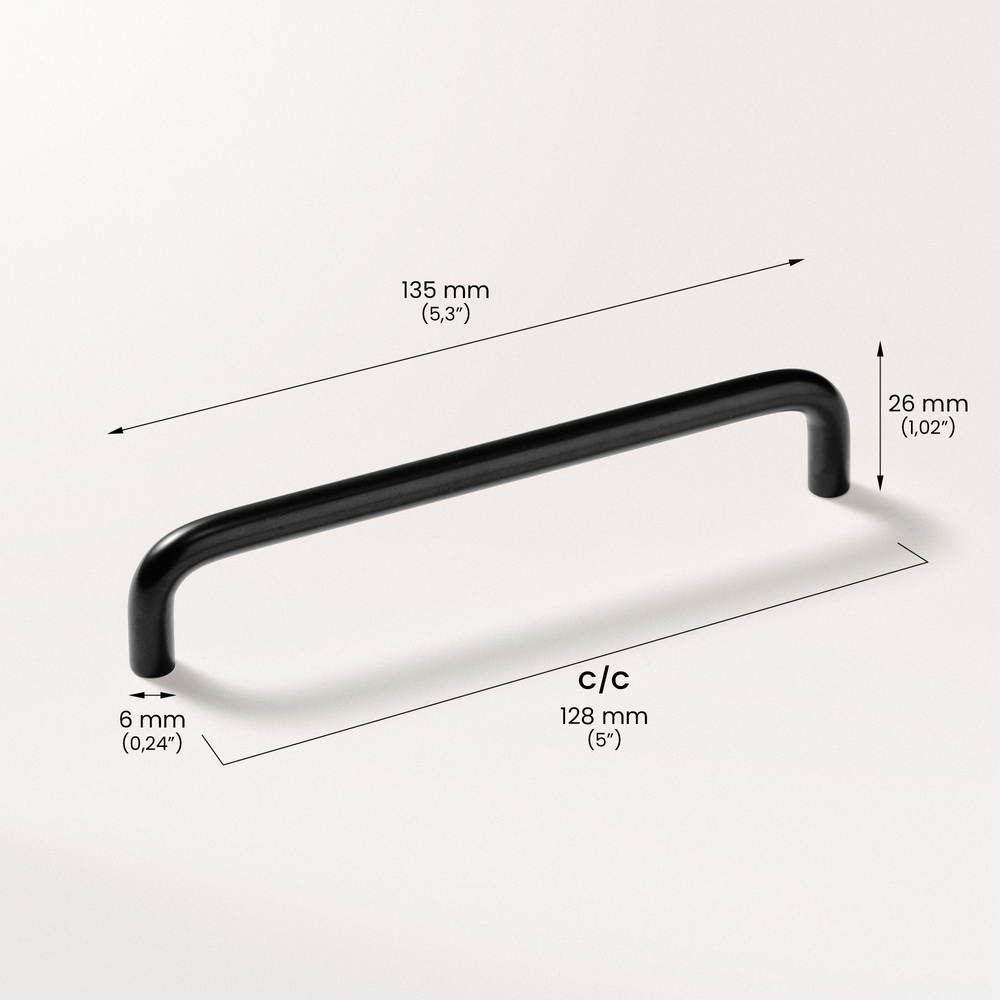 Ingeborg 135 Black - Griff in Stahl