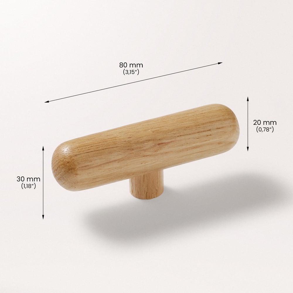 Frank 80 Oak natural - Knob in oak wood