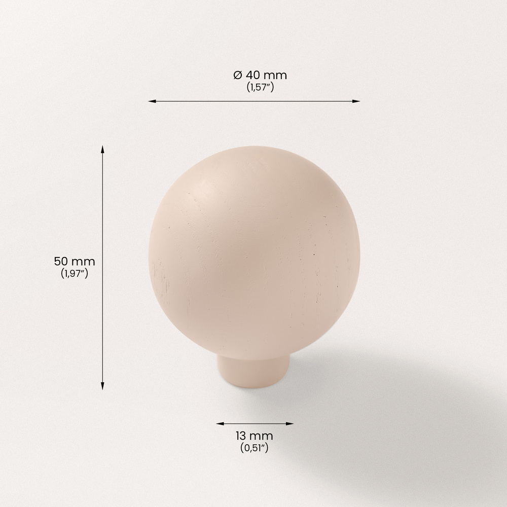 Bill 40Ø Cloudy Pink - Knauf in Eschenholz