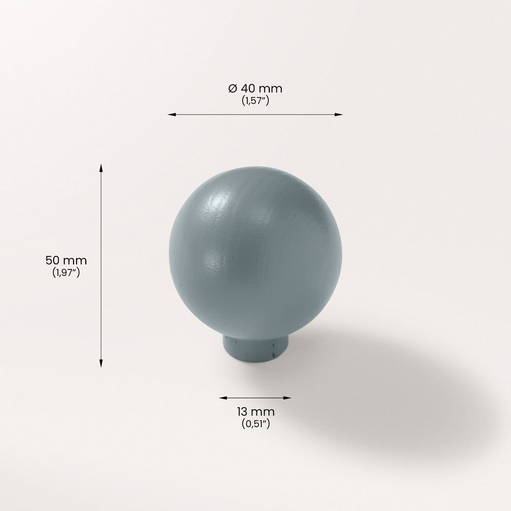 Bill 40Ø Grey - Knob in ash wood