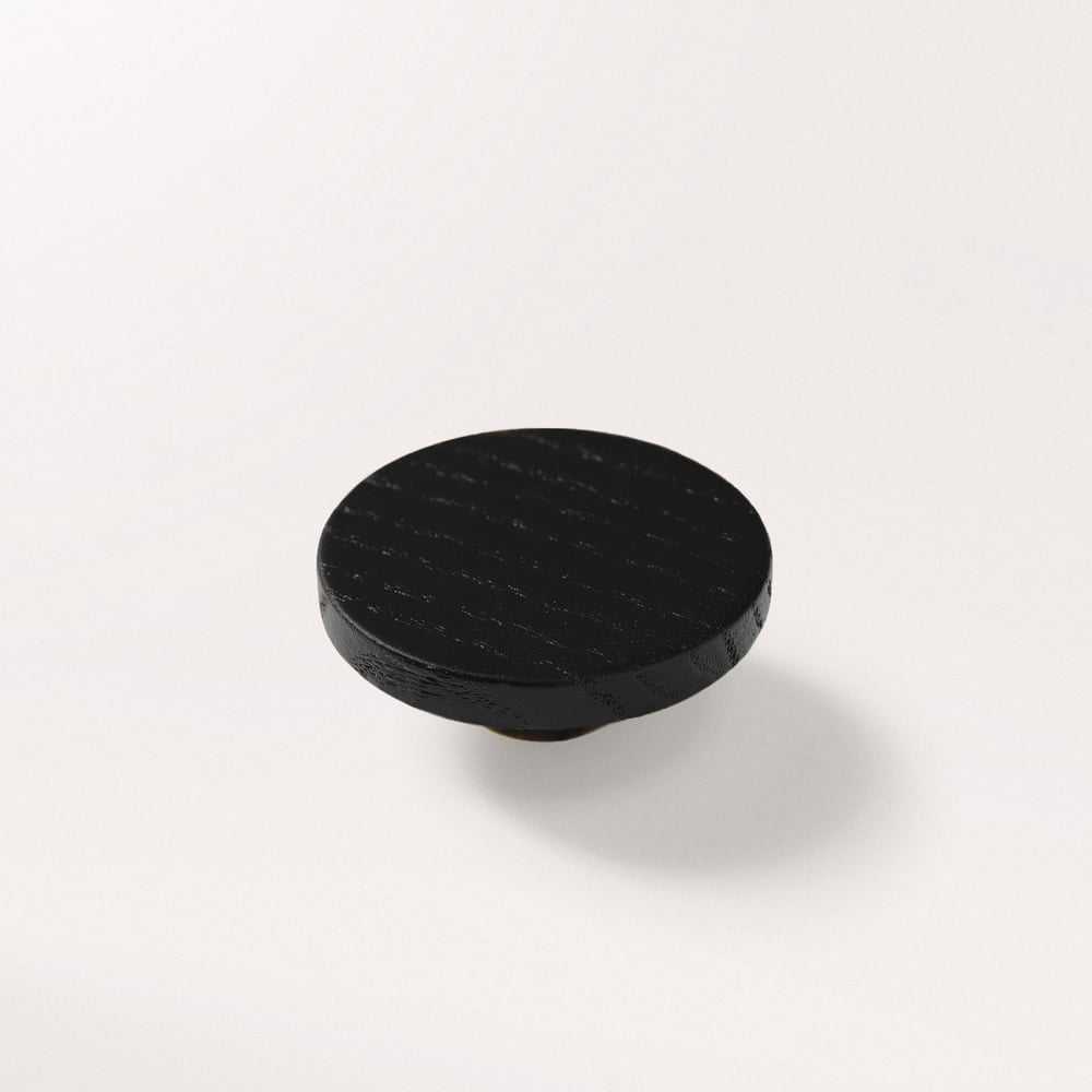 Lilian 40Ø Black - Knob in ash wood