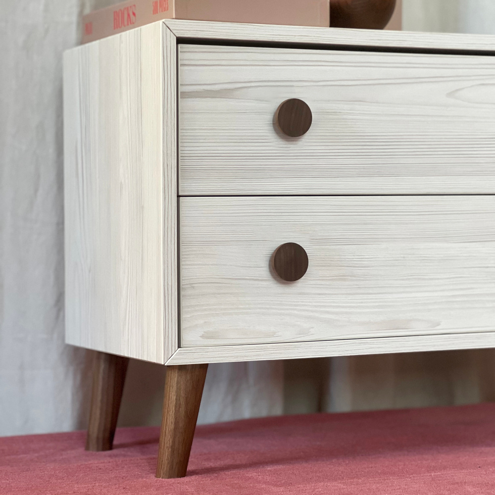 Lilian 40Ø Teak finish - Knob in ash wood