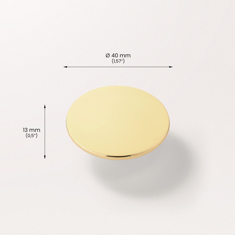 Maj 40Ø Shiny Brass - Knobs in steel