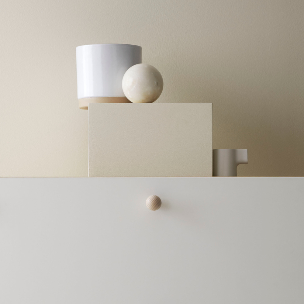 Bill 30Ø Teak finish - Knob in ash wood