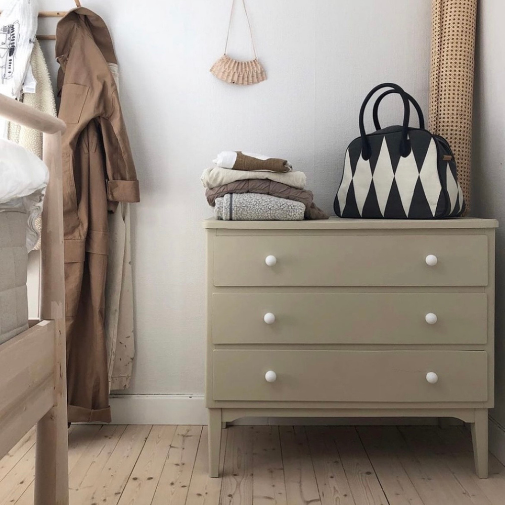 Bill 30Ø Teak finish - Knob in ash wood