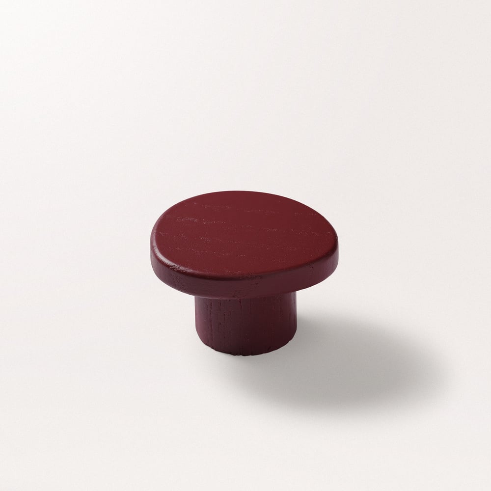 Asymmetric Amanda 45Ø Burgundy Red - Knob in ash wood