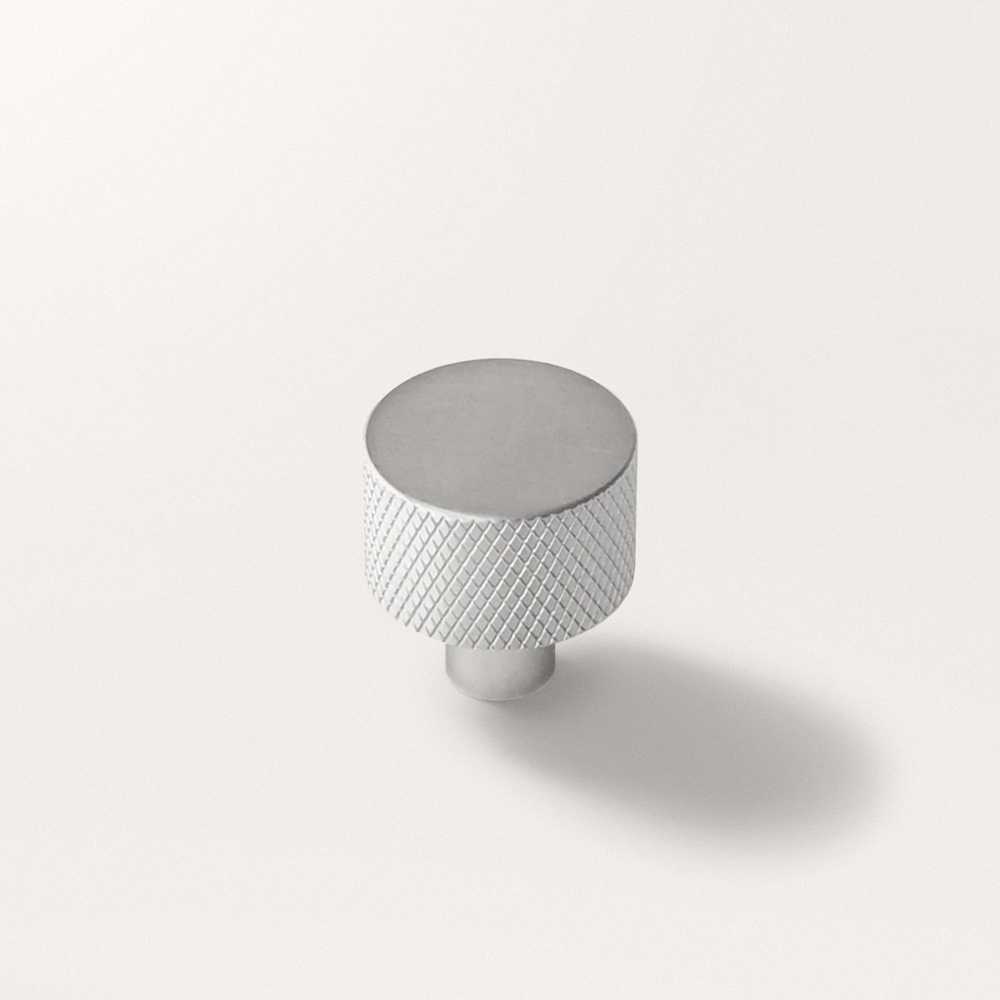 Agda 24Ø Brushed Steel - Knob in aluminum