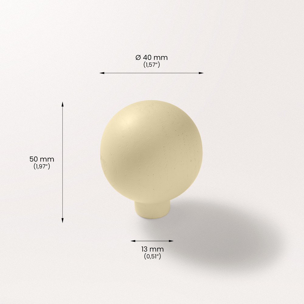 Bill 40Ø Mellow Yellow - Knob in ash wood
