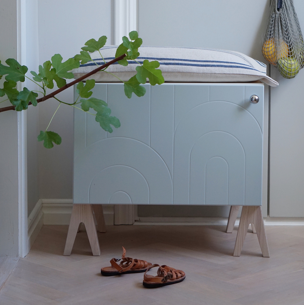 Hillevi 170 Graphite Green - Möbelben i ask trä